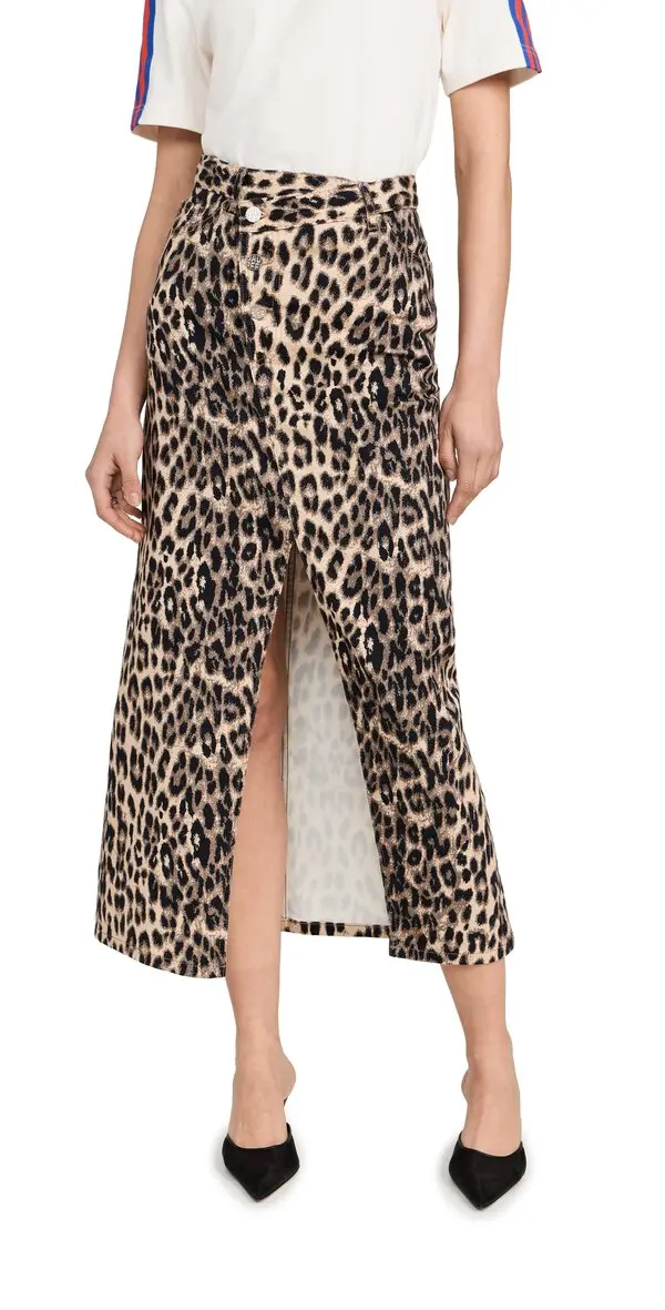 Baum Und Pferdgarten Sigge Leopard Print Denim Maxi Skirt