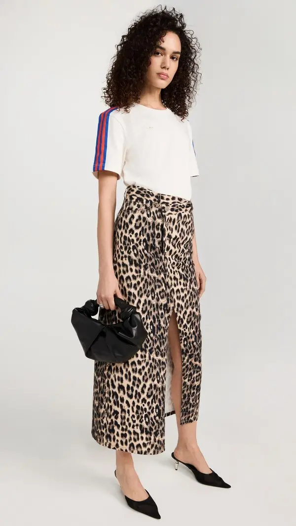 Baum Und Pferdgarten Sigge Leopard Print Denim Maxi Skirt