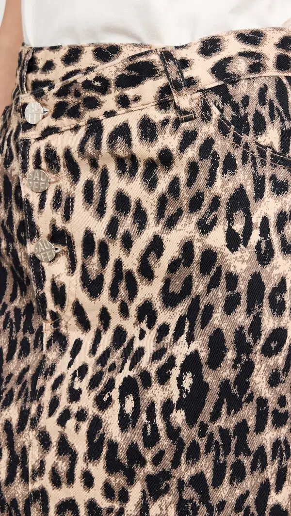 Baum Und Pferdgarten Sigge Leopard Print Denim Maxi Skirt