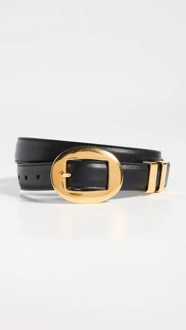 Altuzarra Vintage Brass Buckle Belt - Black