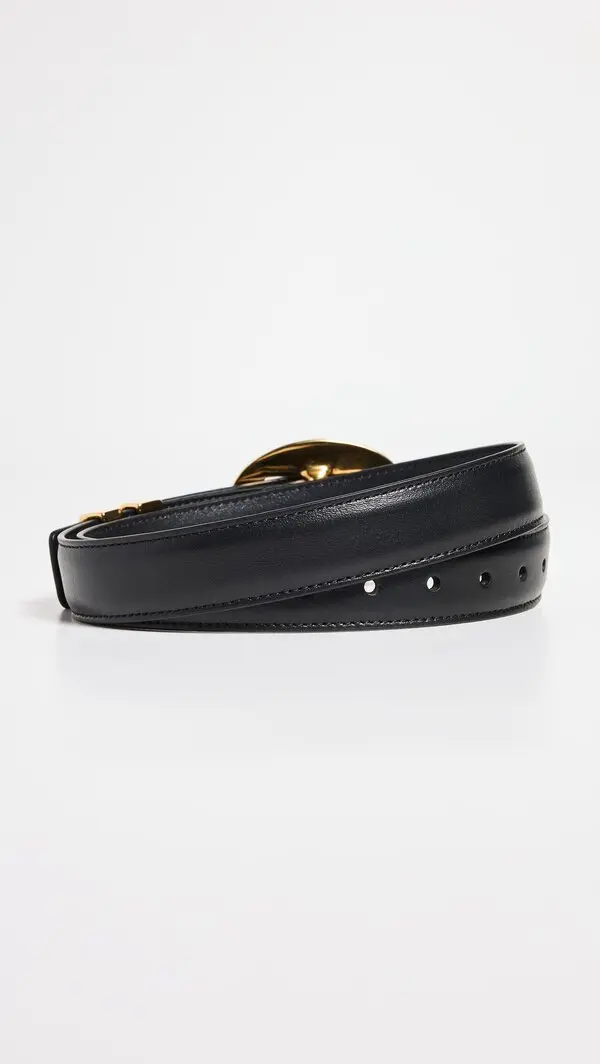 Altuzarra Vintage Brass Buckle Belt - Black