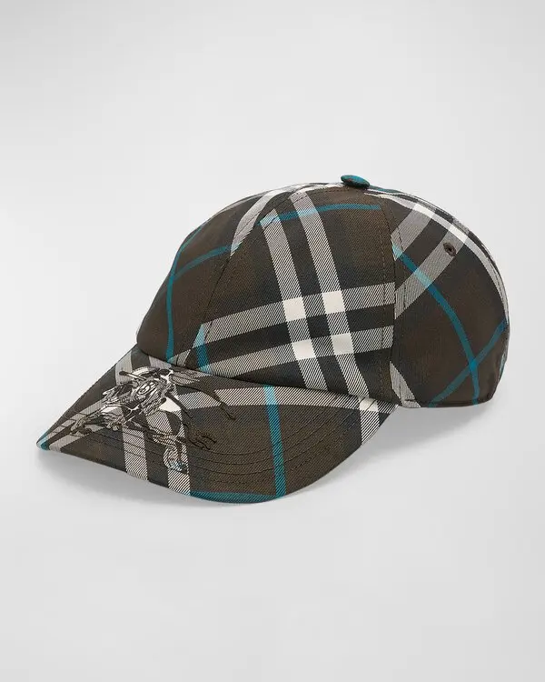 Burberry Ekd Check Baseball Cap - Black
