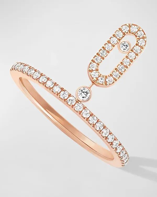 Messika Move Uno 18k Pink Gold Diamond Ring - Platinum
