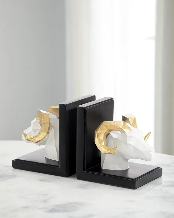 JOHN-RICHARD COLLECTION Aries Bookends, Set Of Two - Black