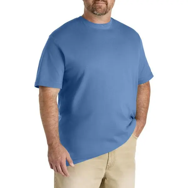 HARBOR BAY BY DXL Big & Tall Moisture-wicking Jersey T-shirt - Blue Yonder