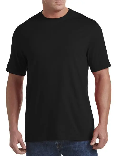 HARBOR BAY BY DXL Big & Tall Moisture-wicking Jersey T-shirt - Caviar