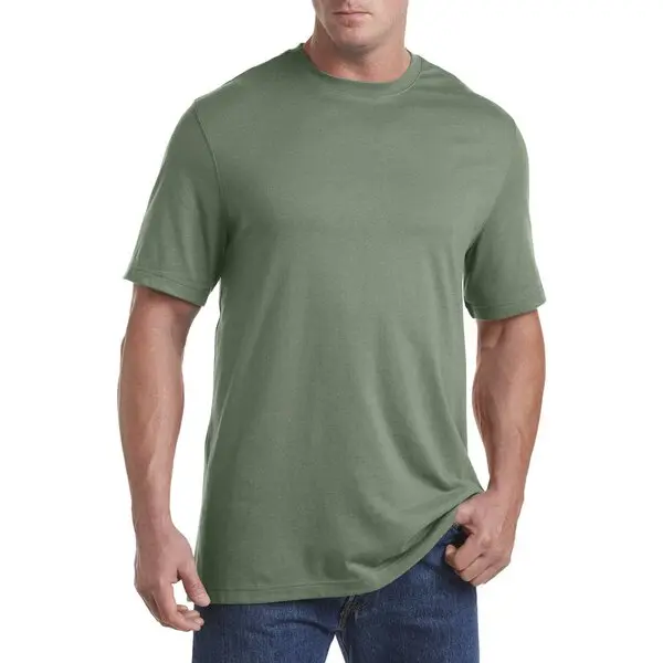 HARBOR BAY BY DXL Big & Tall Moisture-wicking Jersey T-shirt - Four Leaf Clover
