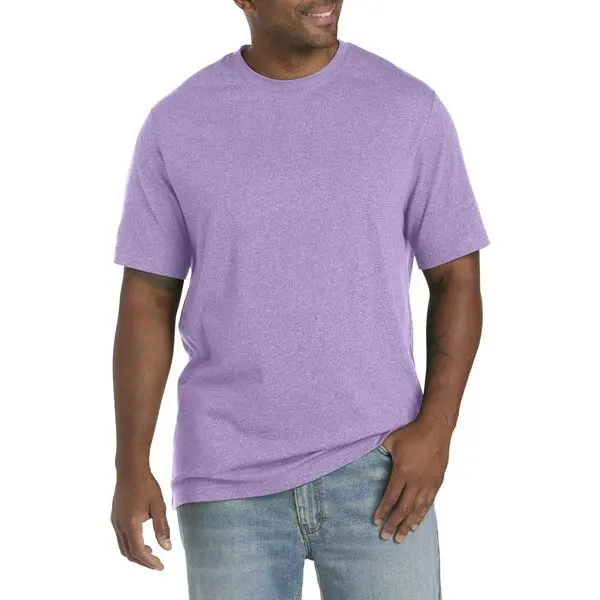 HARBOR BAY BY DXL Big & Tall Moisture-wicking Jersey T-shirt - Lavendula Heather