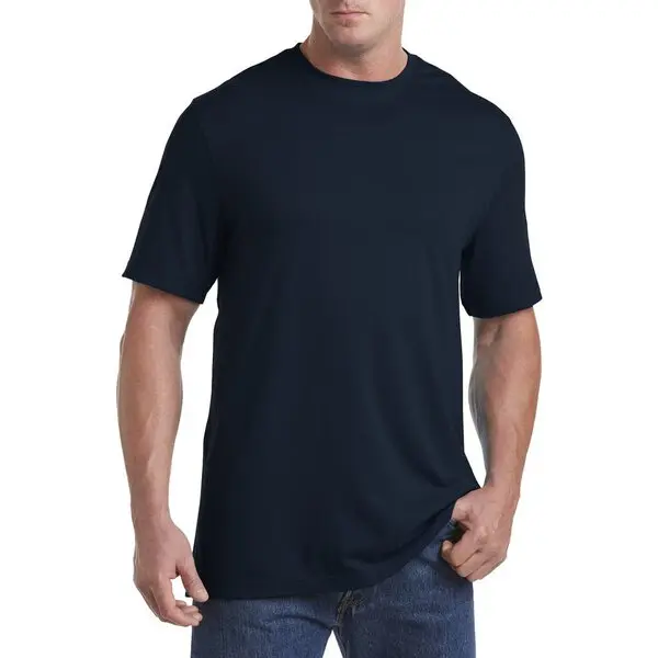 HARBOR BAY BY DXL Big & Tall Moisture-wicking Jersey T-shirt - Midnight