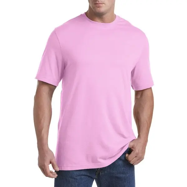 HARBOR BAY BY DXL Big & Tall Moisture-wicking Jersey T-shirt - Pastel Lavendar