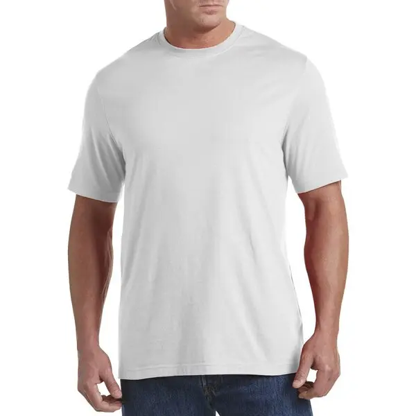 HARBOR BAY BY DXL Big & Tall Moisture-wicking Jersey T-shirt - White