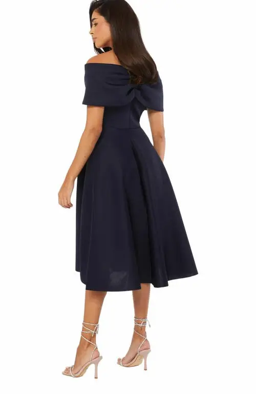 knee length dresses for ladies Lanie Skater Floral Cotton Midi Dress
