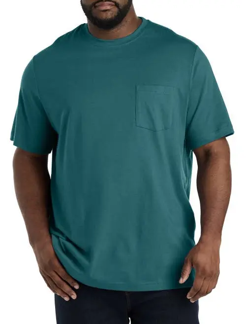 HARBOR BAY BY DXL Moisture-wicking Pocket T-shirt - Bayberry