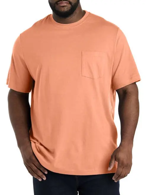 HARBOR BAY BY DXL Big & Tall Moisture-wicking Pocket T-shirt - Copper Tan