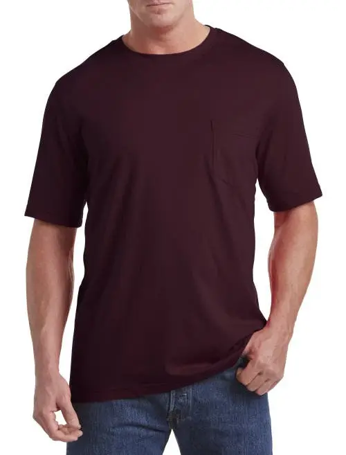 HARBOR BAY BY DXL Big & Tall Moisture-wicking Pocket T-shirt - Fig
