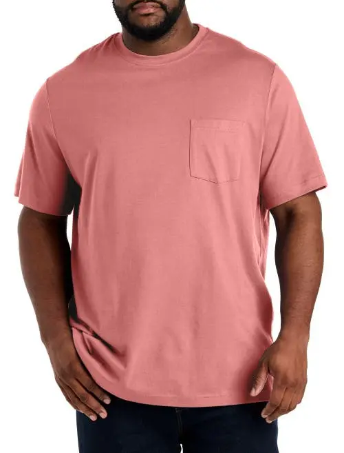 HARBOR BAY BY DXL Big & Tall Moisture-wicking Pocket T-shirt - Lantana