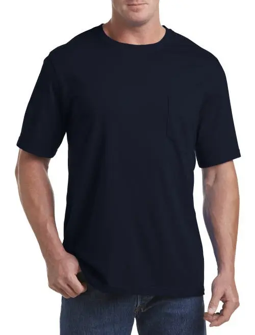 HARBOR BAY BY DXL Big & Tall Moisture-wicking Pocket T-shirt - Navy