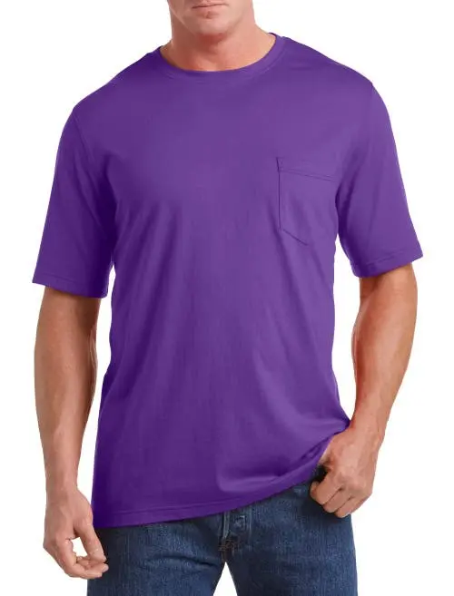 HARBOR BAY BY DXL Moisture-wicking Pocket T-shirt - Royal Purple