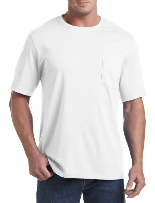 HARBOR BAY BY DXL Big & Tall Moisture-wicking Pocket T-shirt - White
