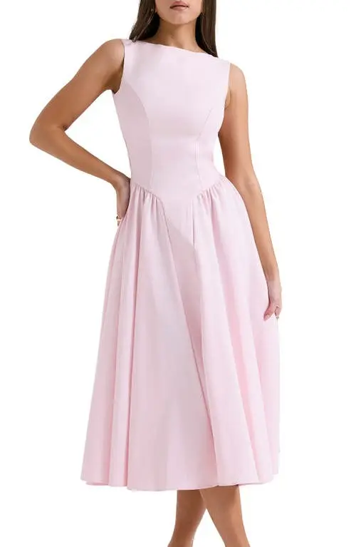 House Of Cb Open Back Midi Cocktail Dress