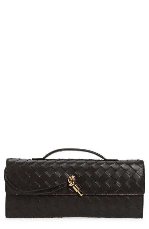 Bottega Veneta Long Andiamo Intrecciato Clutch - Fondant Brass