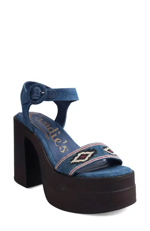 CANDIE'S Torina Platform Sandal - Denim