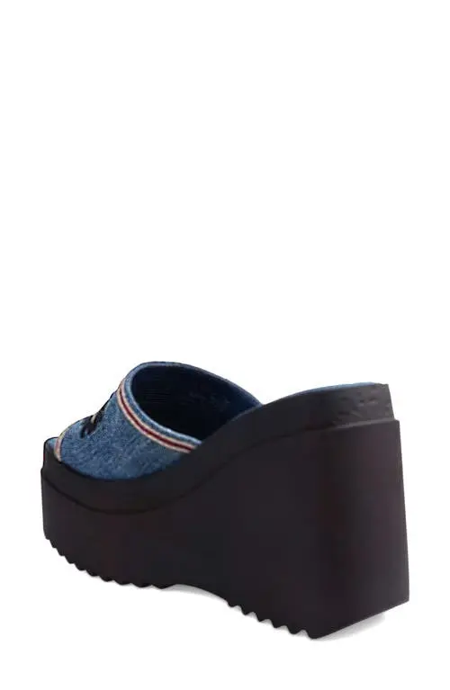 CANDIE'S Berina Platform Wedge Sandal - Blue