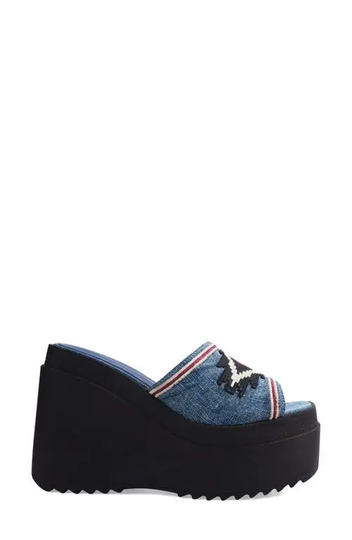 CANDIE'S Berina Platform Wedge Sandal - Blue