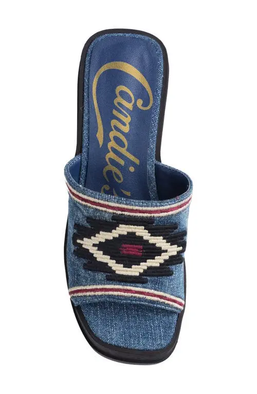 CANDIE'S Berina Platform Wedge Sandal - Blue