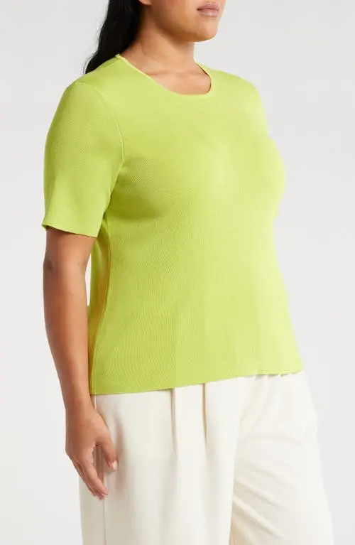 TAHARI ASL Short Sleeve Sweater - Lime