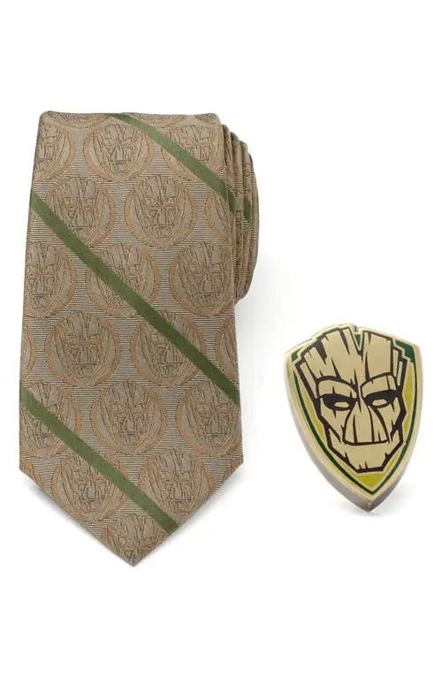 CUFFLINKS, INC. Tie And Lapel Pin Set - Brown Multi