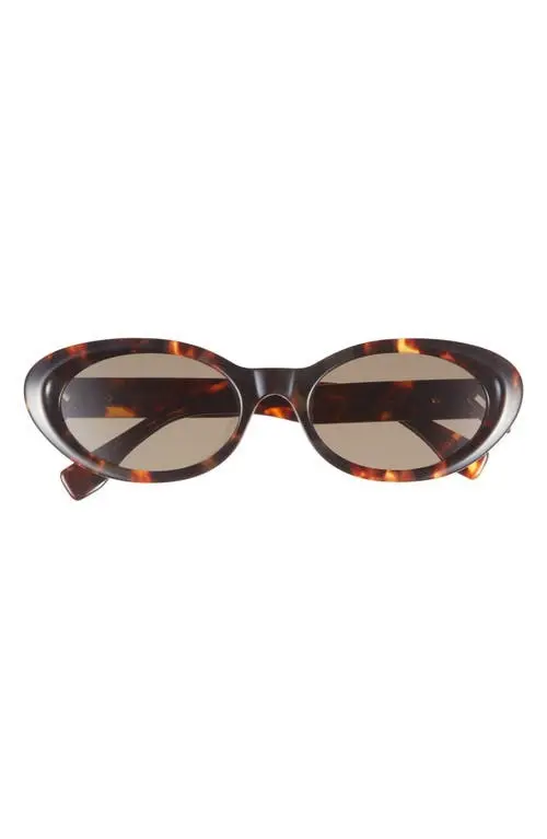 Fendi 53mm Oval Sunglasses - Dark Havana /green