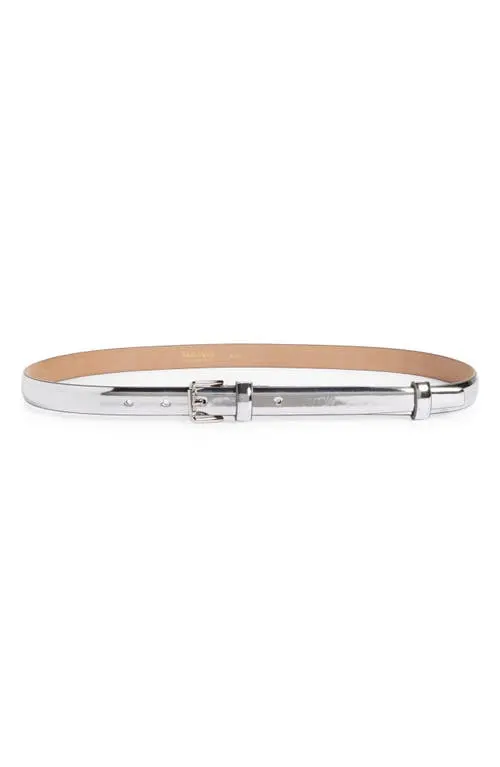 Max Mara Mirror Metallic Leather Belt - Mirrored Silver