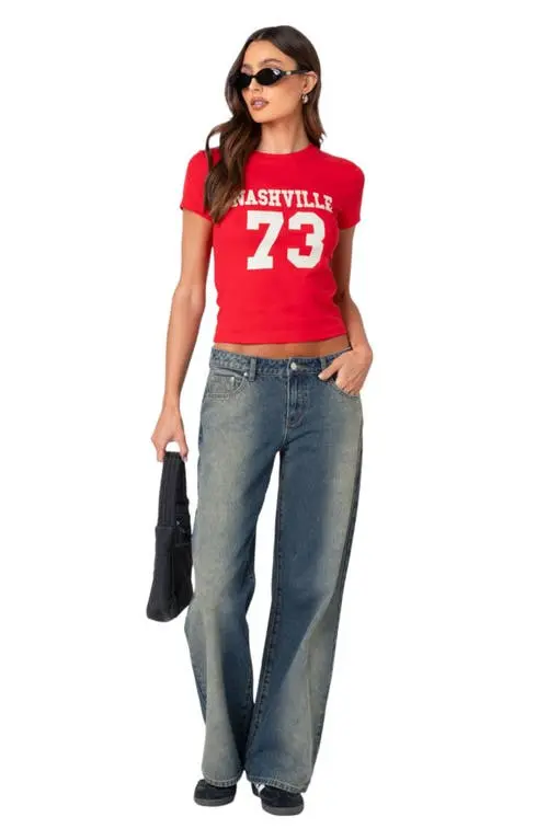 EDIKTED Nashville Graphic T-shirt - Red