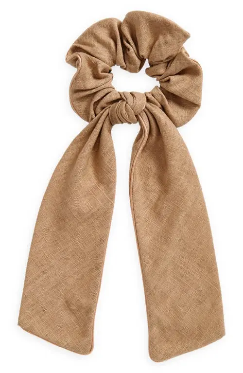 Alexandre De Paris Bow Scrunchie - Beige