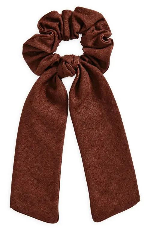 Alexandre De Paris Bow Scrunchie - Brown
