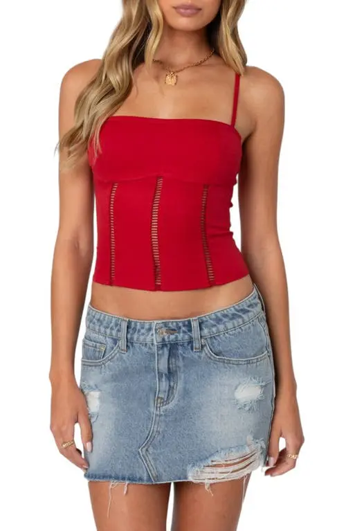 EDIKTED Jennie Ladder Stitch Corset Camisole