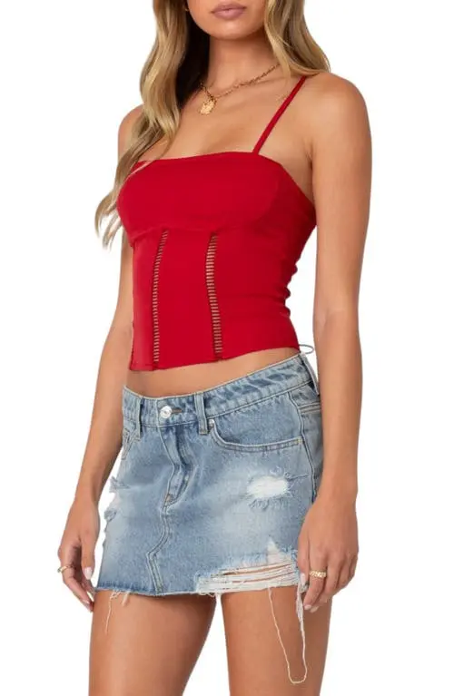EDIKTED Jennie Ladder Stitch Corset Camisole