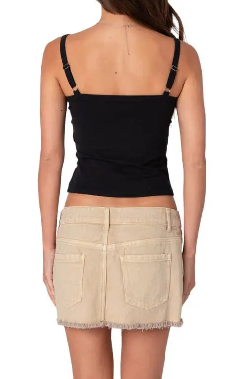 EDIKTED 80s Appliqué Crop Camisole - Black