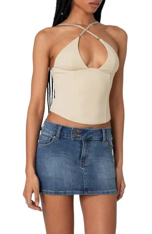 EDIKTED Lou Corset Camisole - Beige