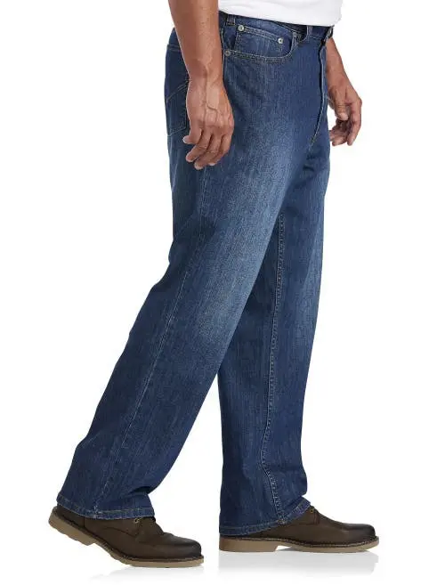 TRUE NATION BY DXL Basic Relaxed-fit Stretch Jeans - Basic Blue Wash