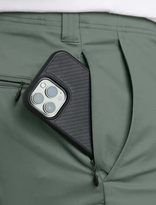 OAK HILL BY DXL Straight-fit Tech Pants - Dark Forest