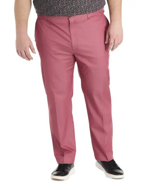 OAK HILL BY DXL Straight-fit Tech Pants - Rose Heather