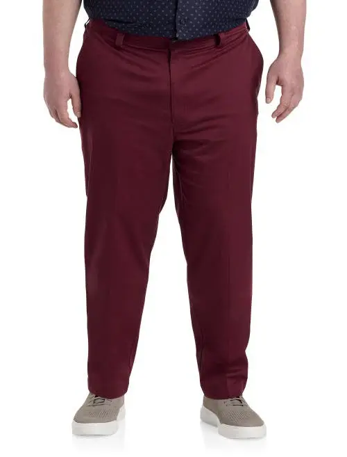 OAK HILL BY DXL Straight-fit Tech Pants - Zinfandel
