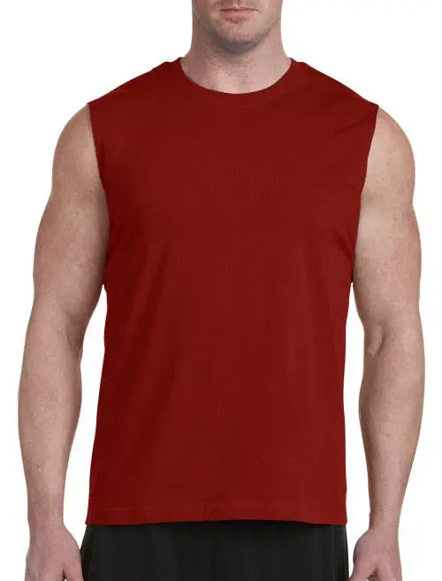 HARBOR BAY BY DXL Moisture-wicking Muscle T-shirt - Red