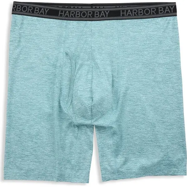 HARBOR BAY BY DXL Performance Solid Boxer Brief - Aqua Sky Heather