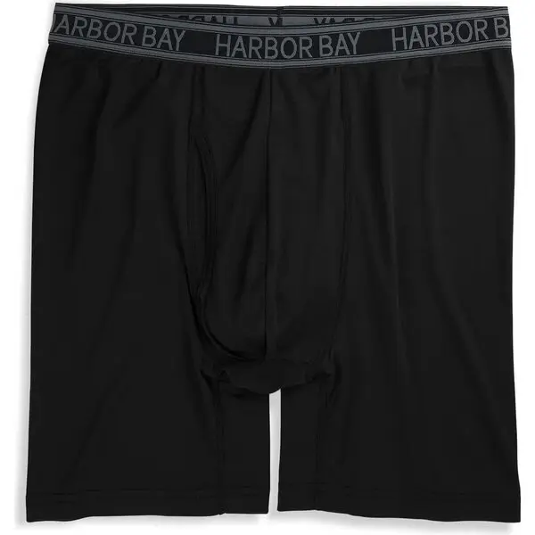 HARBOR BAY BY DXL Big & Tall Performance Solid Boxer Brief - Black