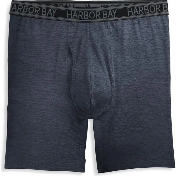 HARBOR BAY BY DXL Performance Solid Boxer Brief - Gray Spacedye