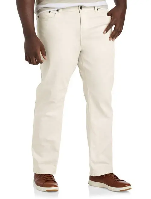 TRUE NATION BY DXL Garment Dyed Stretch Twill Pants - Sea Salt