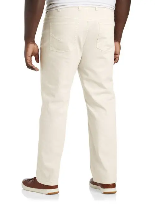 TRUE NATION BY DXL Garment Dyed Stretch Twill Pants - Sea Salt